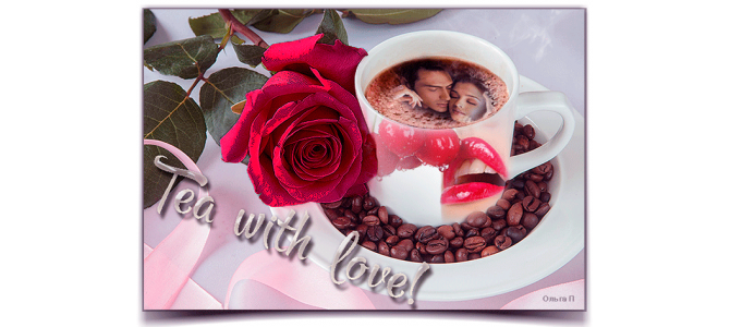 Tea with love gif